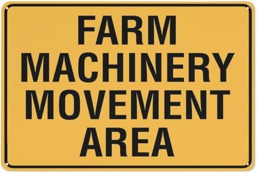 Warning Sign - Farm Machinery Movement Area, Premium Aluminum Yard Sign ...
