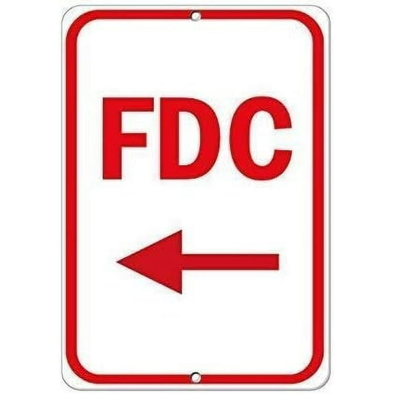 Warning Sign Fdc with Left Arrow Hazard Sign Fire Sign Business Sign ...