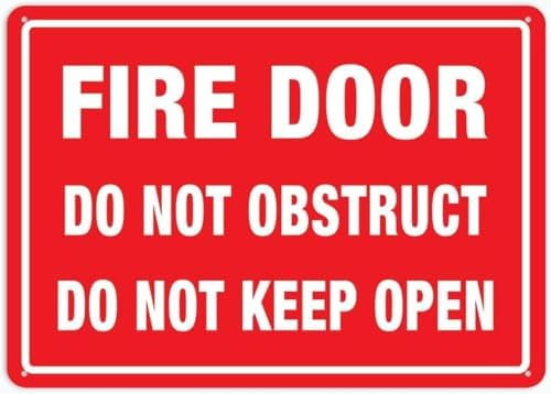 Warning Sign - Fire Door Do Not Obstruct Do Not Keep Open, Warning ...