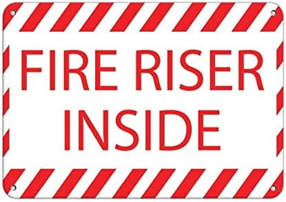 Warning Sign Fire Riser Inside Hazard Sign Fire Sign Business Sign 12X8 ...