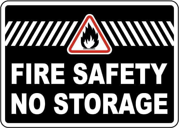 Warning Sign: Fire Security No Storage, Metal Sign Security Notice for ...
