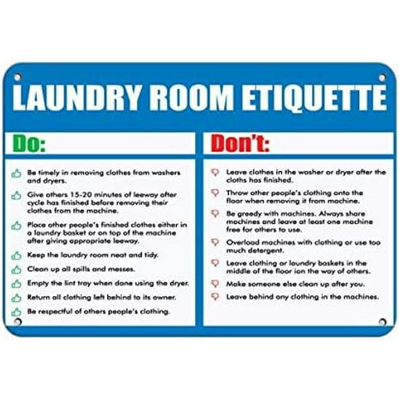 Warning Sign Follow Rules for Better Laundry Room Sign Business Sign ...