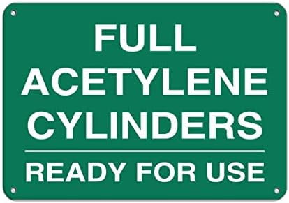 Warning Sign Full Acetylene Cylinders Ready for Use Flammable Sign ...