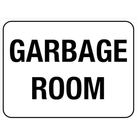 Warning Sign: Garbage Room, Metal Tin Sign for Apartments Commercial ...