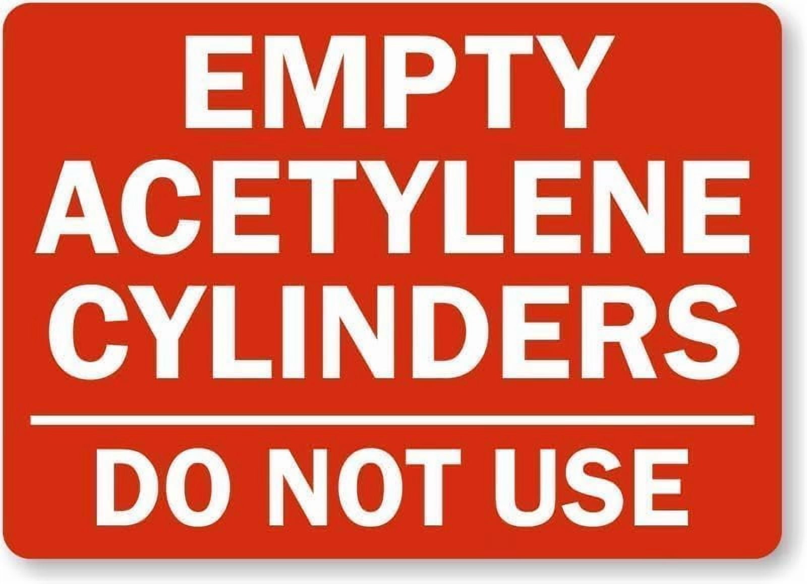 Warning Sign: Gas Cylinder Empty Acetylene Cylinders Do Not Use, Metal ...