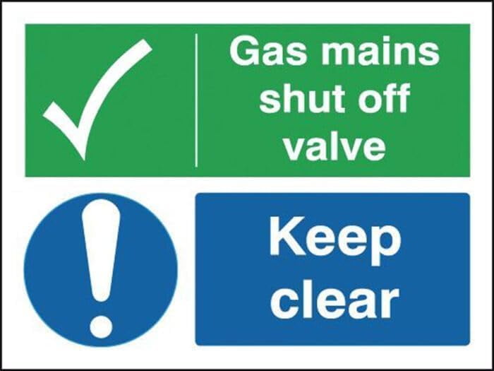 Warning Sign - Gas Mains Shut Off Valve Keep Clear, Rust-Proof Aluminum ...