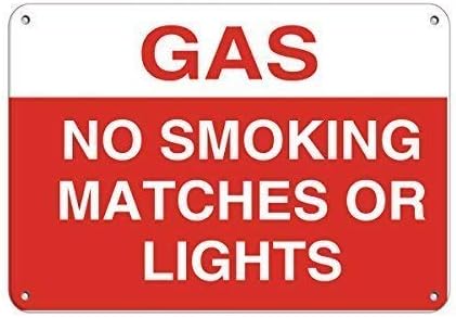 Warning Sign Gas No Smoking Matches Or Lights Hazard Sign Flammable ...