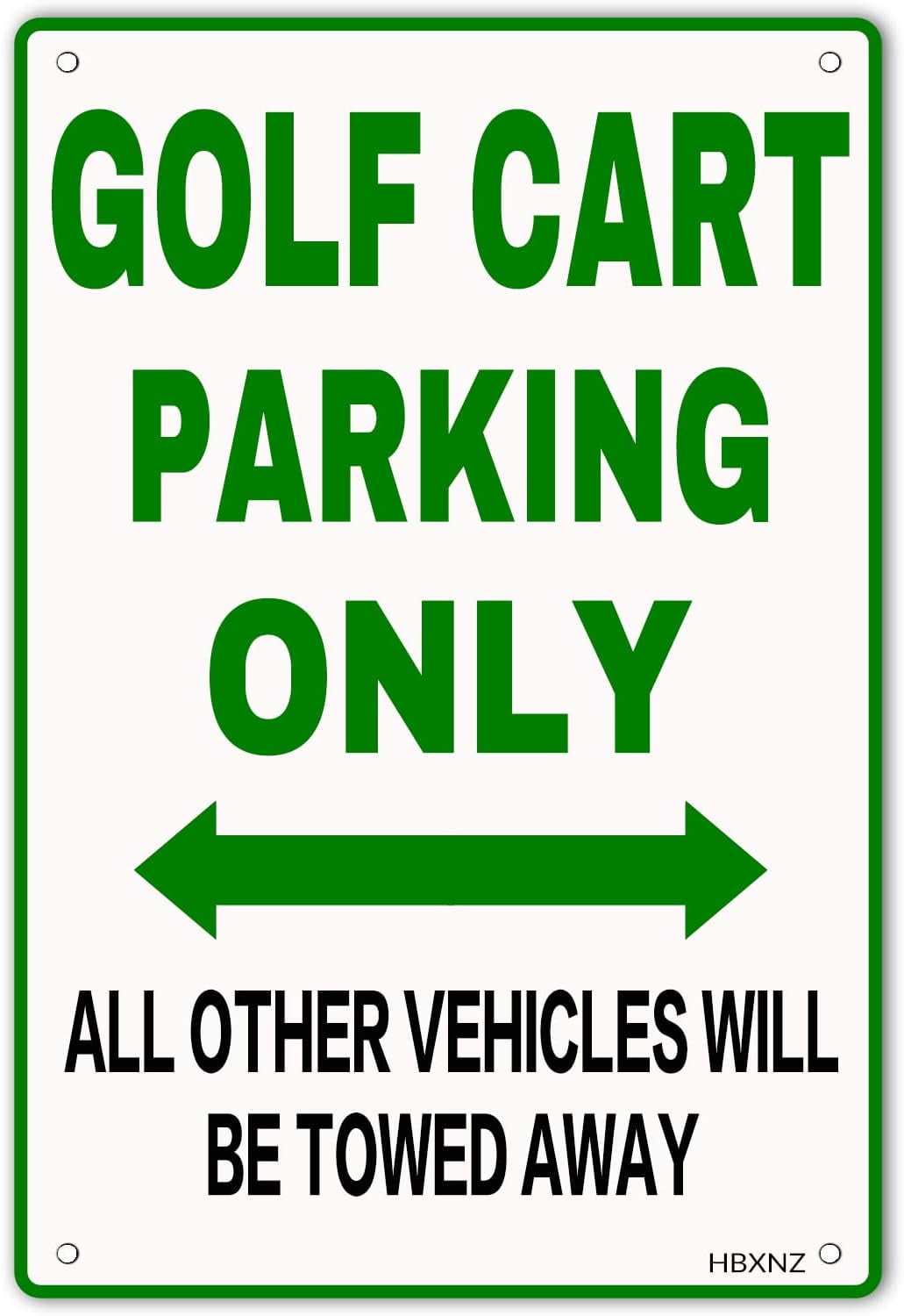 Warning Sign Golf Cart Parking Only Sign Metal Tin Sign Funny Parking ...