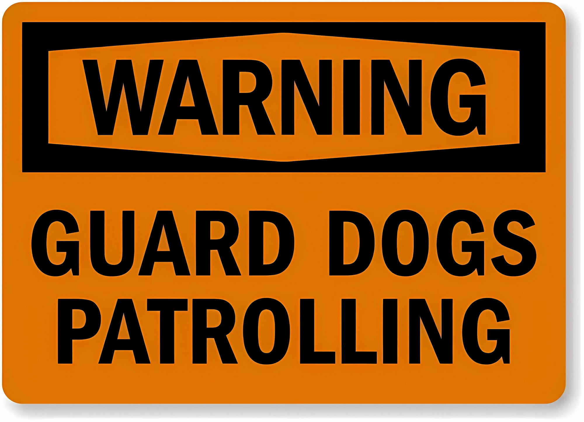 Warning Sign Guard Dogs Patrolling - 8"x12" Metal Alert Sign for ...