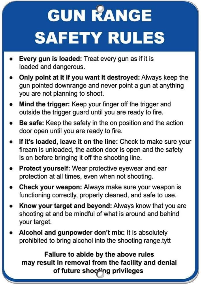Warning Sign Gun Range Safety Rules Every Gun is Loaded Security Sign ...
