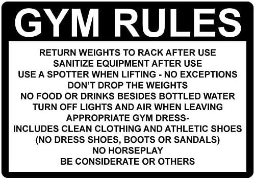 Warning Sign Gym Rules Return Weights Rack After Use Sanitize Sign ...