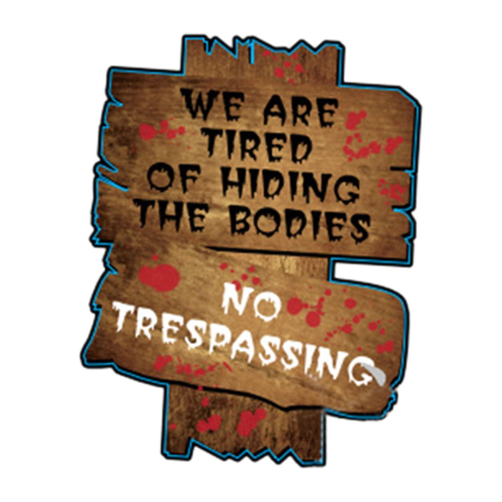 Warning Sign Halloween Decorations Garden Pile Outdoor Creepy Caution ...