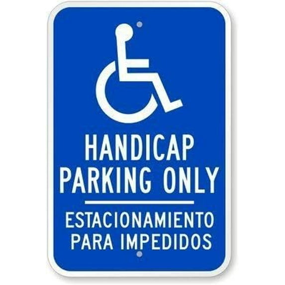 Warning Sign Handicap Parking Only. Estacionamiento para Impedidos ...