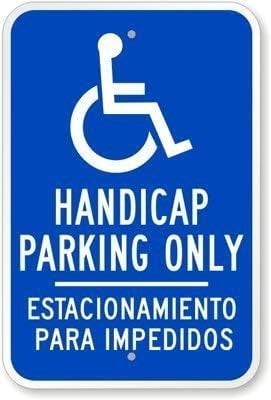 Warning Sign Handicap Parking Only. Estacionamiento para Impedidos ...