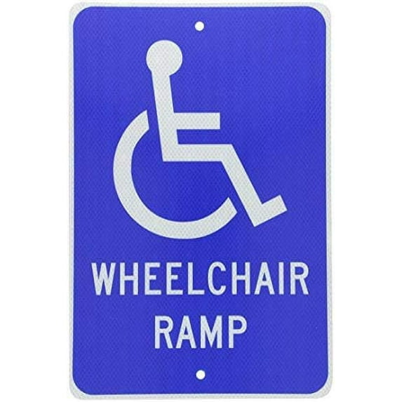 Warning Sign Handicap Parking Sign Wheelchair RAMP with Handicapped ...