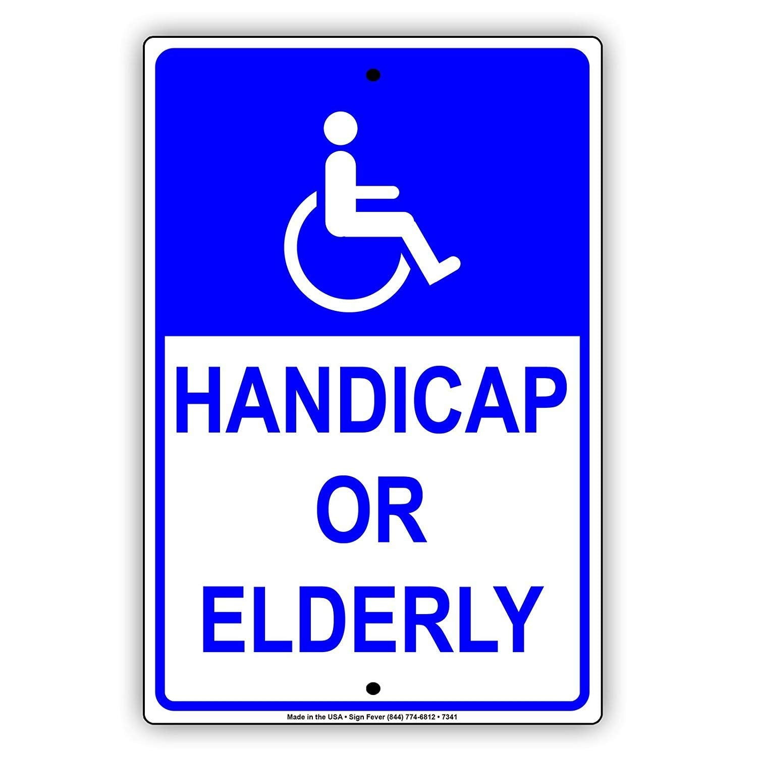 Warning Sign Handicapped Disabled Or Elderly Parking Spot Notice Road ...