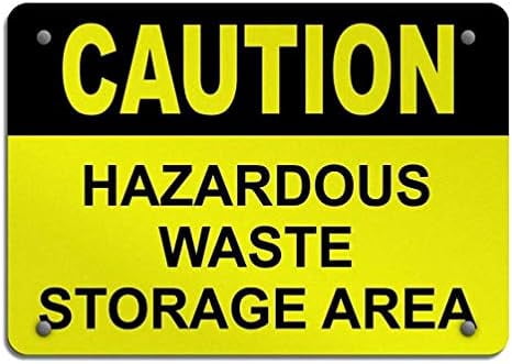 Warning Sign Hazardous Waste Storage Area Warehouse Sign Business Sign ...