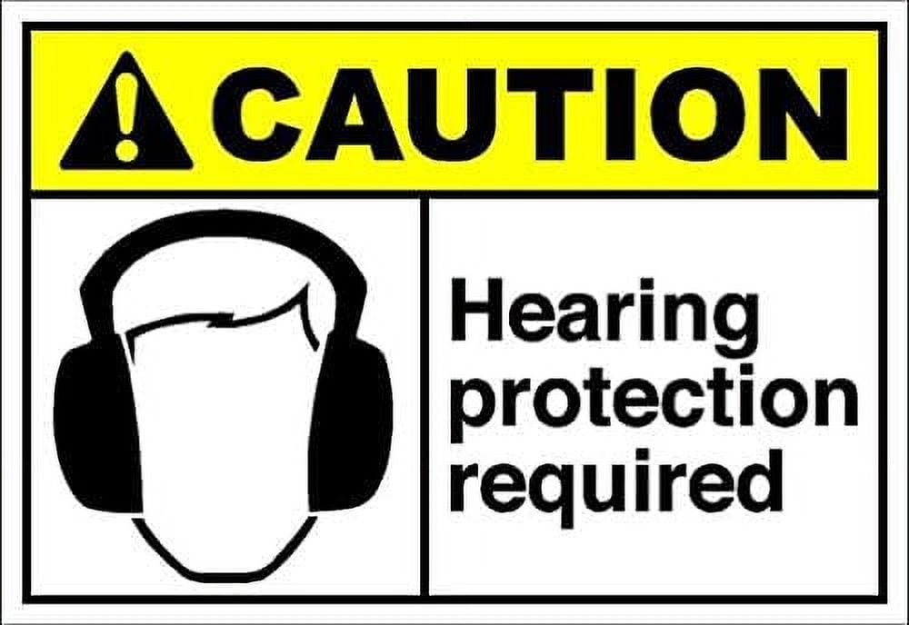 Warning Sign Hearing Protection Required Caution Sign Business Sign ...