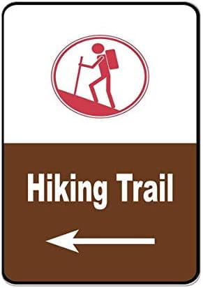Warning Sign Hiking Trail Left Arrow Activity Sign Campground Signs ...
