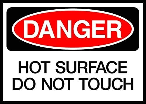 Warning Sign Hot Surface Do Not Touch Danger Sign Business Sign 12X8 ...