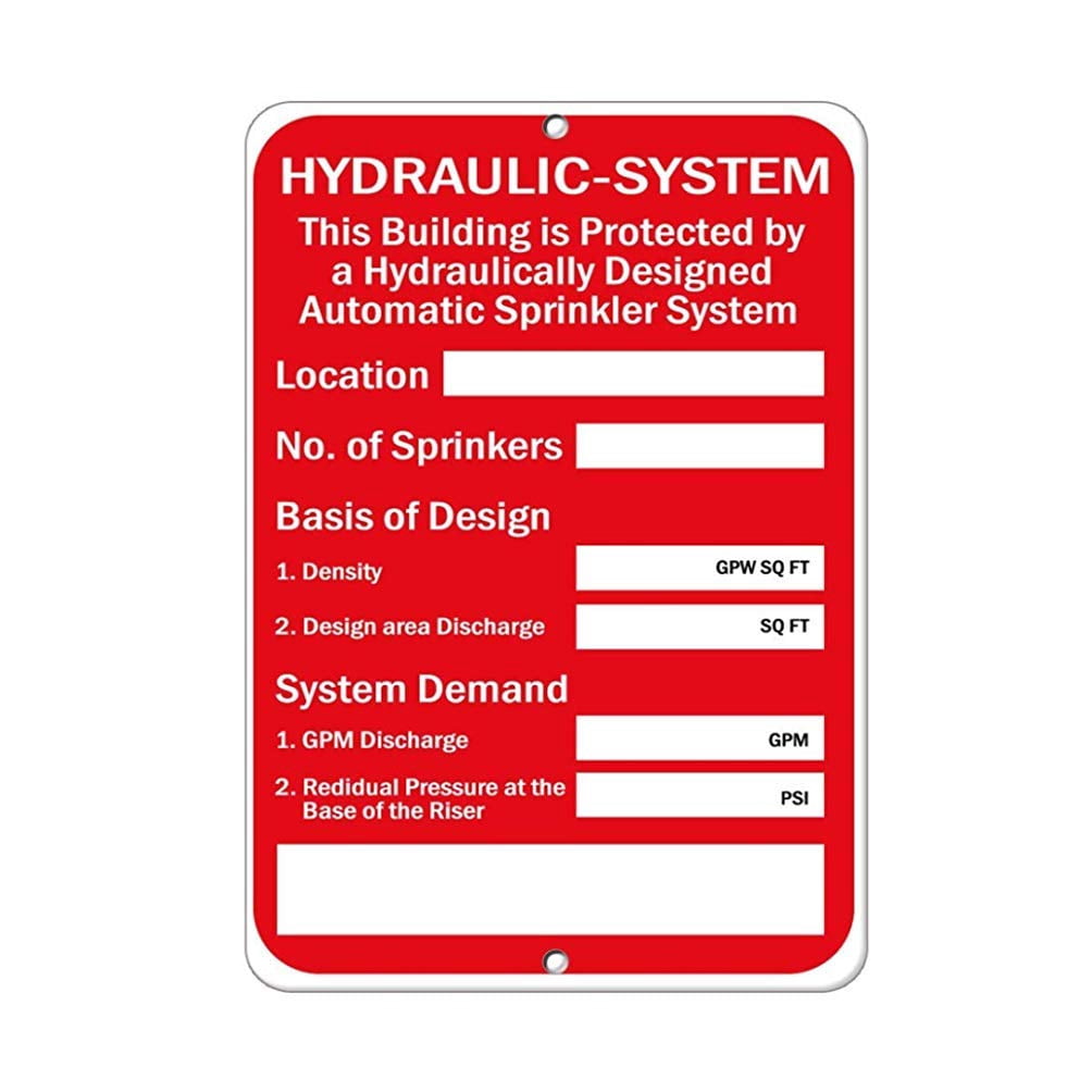 Warning Sign Hydraulic System Automatic Sprinkler System Hazard Sign ...
