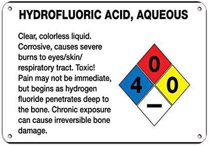 Warning Sign Hydrofluoric Acid,Causes Burn to Eyes Skin Respiratory ...