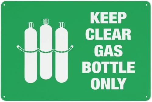 Warning Sign - Keep Clear Gas Bottle Only, Rustic Metal Tin Sign, for ...