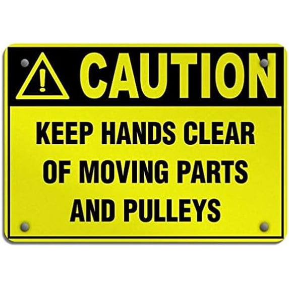 Warning Sign Keep Hands Clear of Moving Parts and Pulleys Sign Business ...