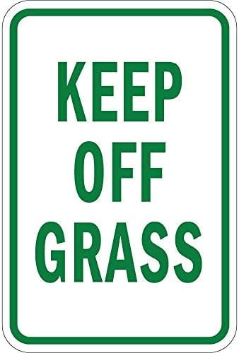 Warning Sign Keep Off Grass Sign Business Sign 12X8 Inches Aluminum ...