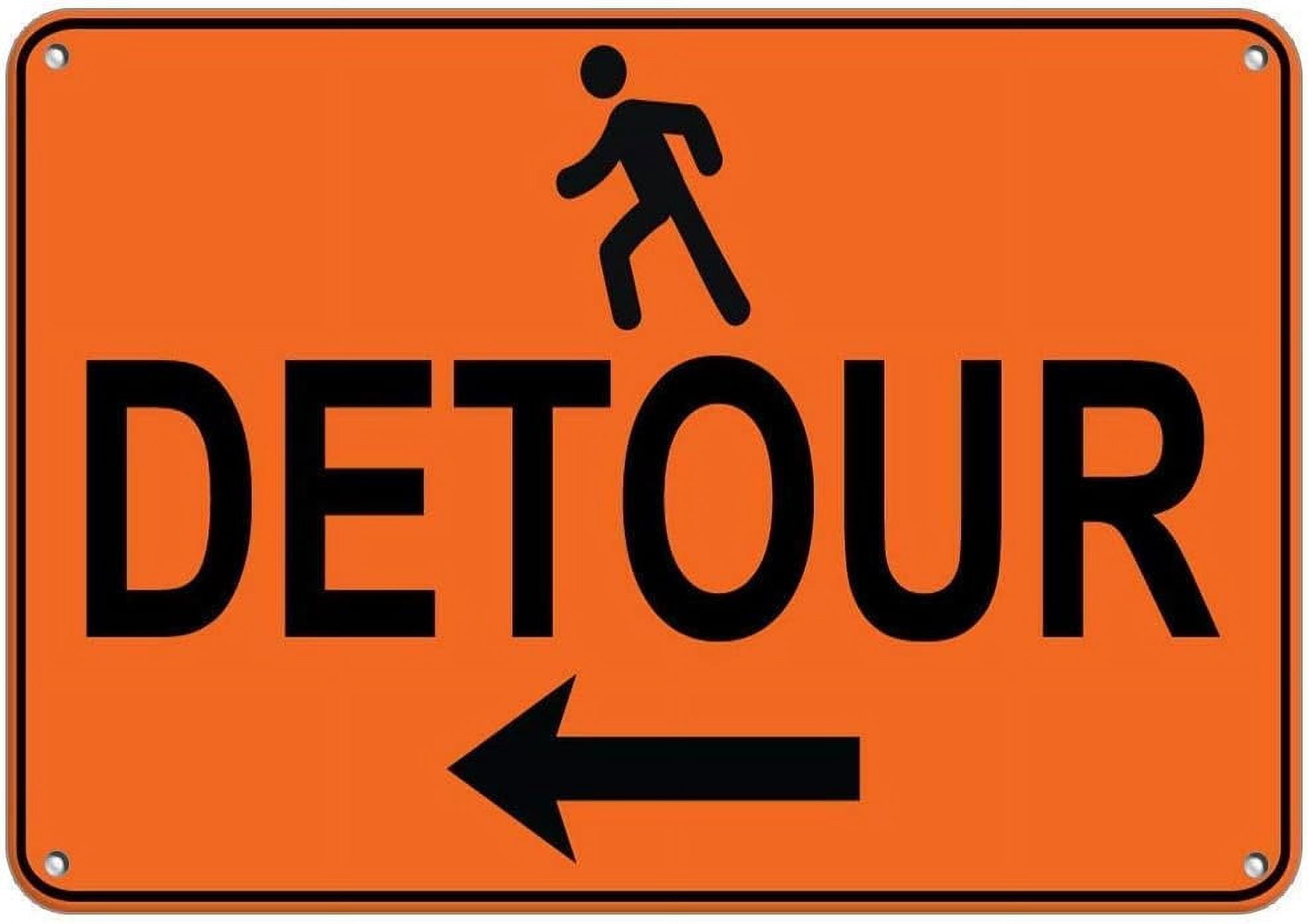 Warning Sign Left Arrow Pedestrian Detour Traffic Sign Road Sign ...