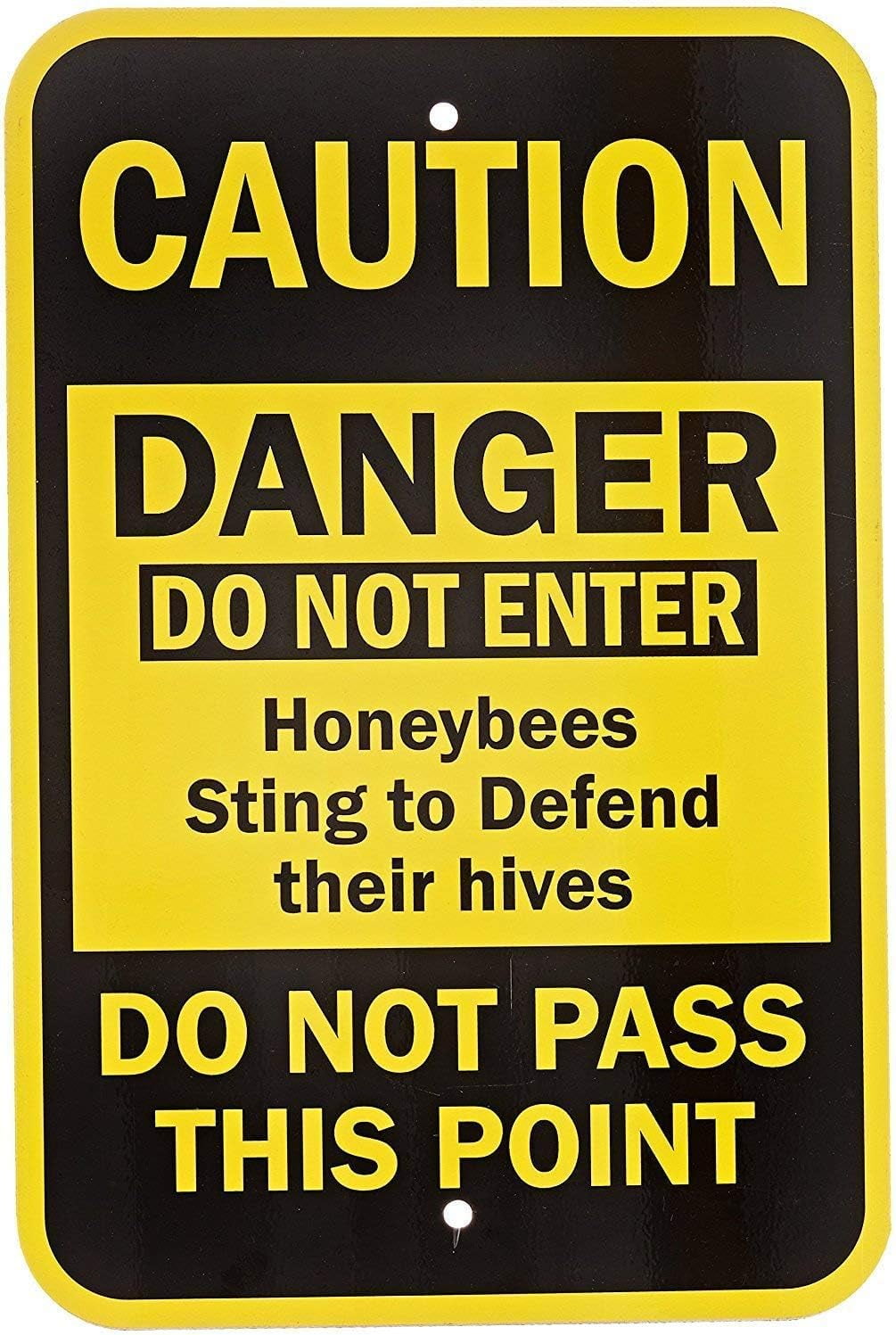 Warning Sign Legend Honeybees Sting to Defend Their Hives, Black on ...