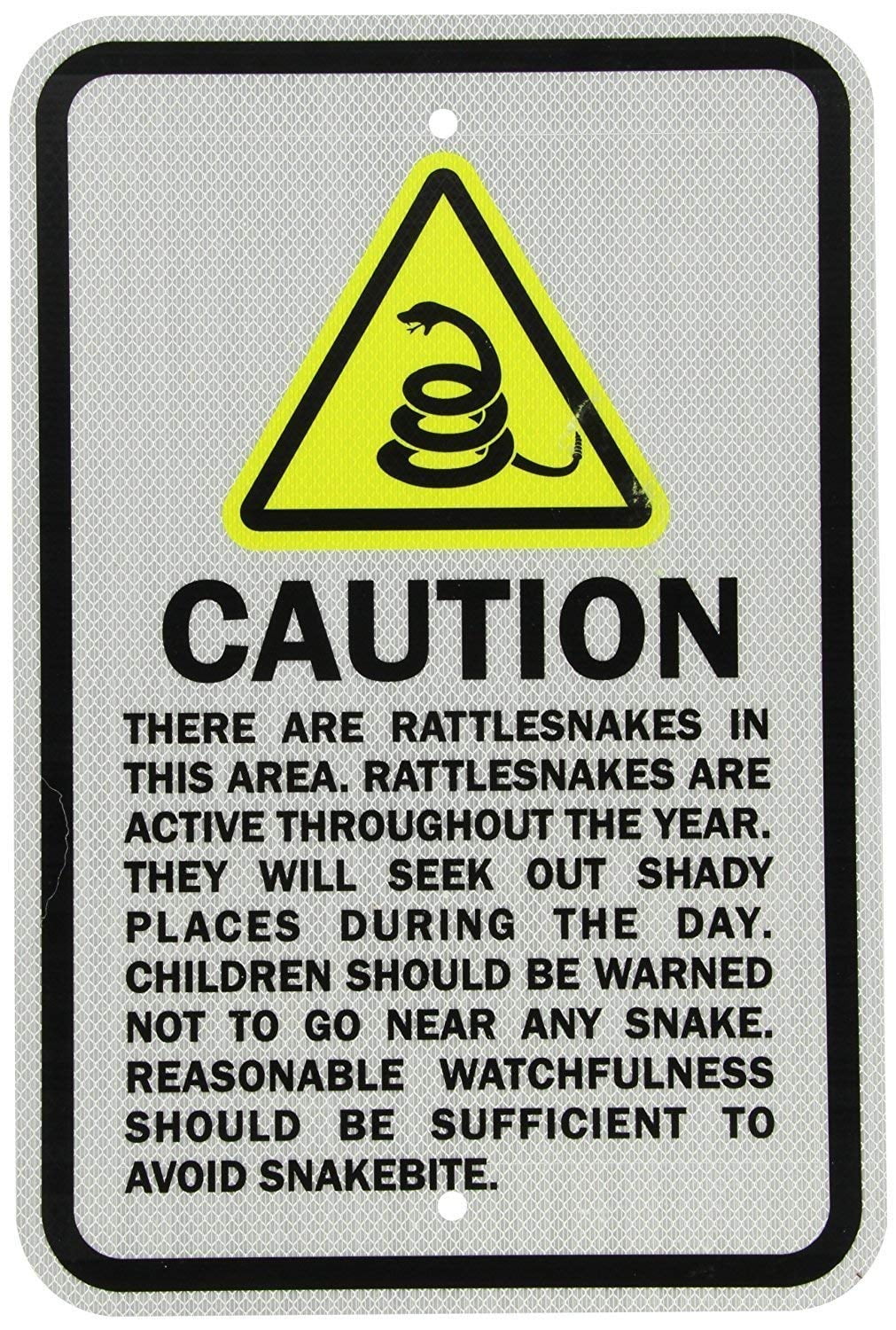 Warning Sign Legend Rattlesnakes in This Area with Graphic, Black ...