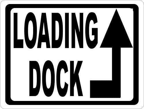 Warning Sign Loading Dock Sign w/Directional Arrow, Inform Delivery ...