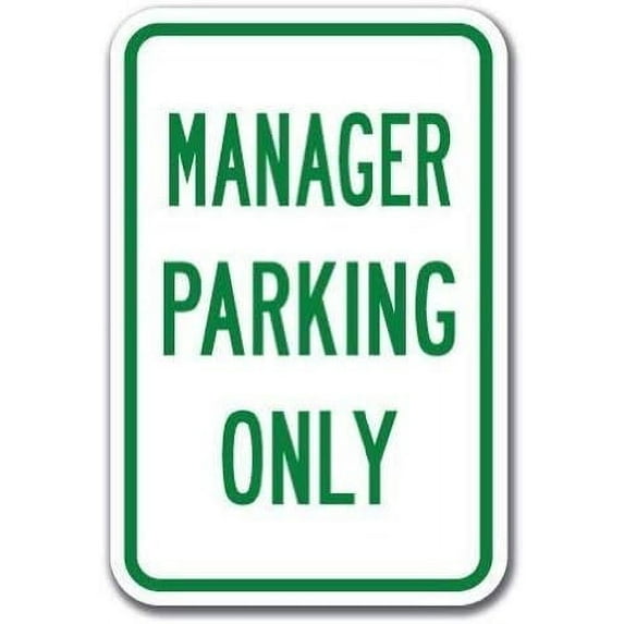 Warning Sign Manager Parking Only Sign Business Sign 12X8 Inches Metal ...