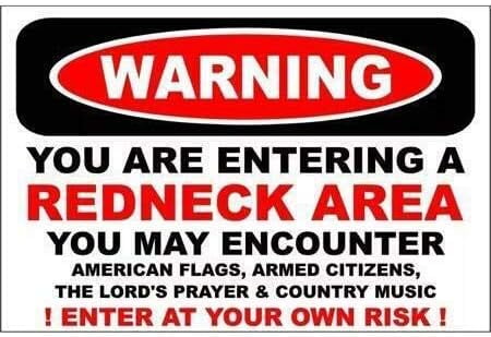 Warning Sign Metal Sign Plate Warning Redneck Area Cave Home Bar Club ...