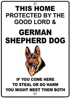 Warning Sign Metal Sign Sign German Shepherd Dog Dog Home Protected by ...