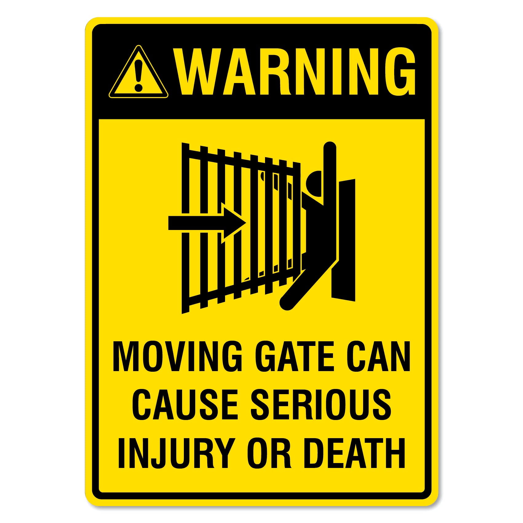 Warning Sign – Moving Gate Warning Signs Metal Aluminum Sign 8x12 ...