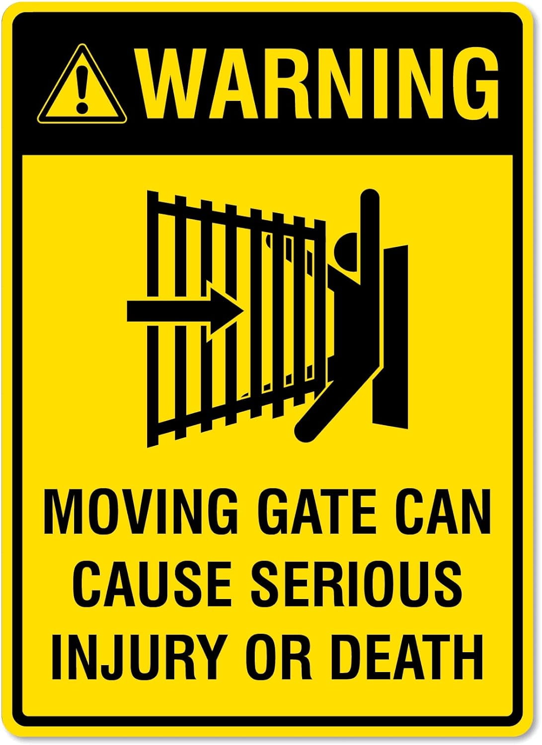 Warning Sign – Moving Gate Warning Signs Metal Tin Sign 12x16 Inches ...