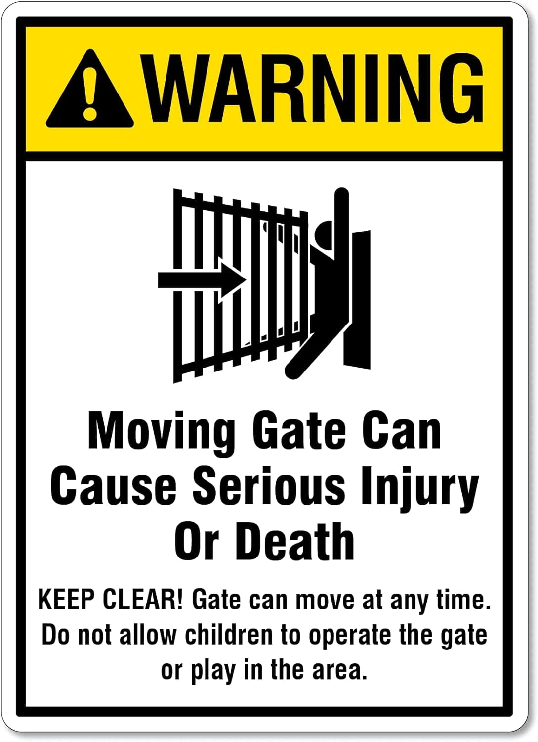 Warning Sign – Moving Gate Warning Signs Metal Tin Sign 8x12 Inches ...