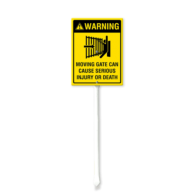 Warning Sign – Moving Gate Warning Yard Sign With Stakes 7 x 8.8 inch ...