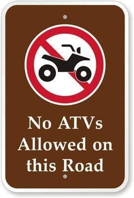 Warning Sign No ATVs Allowed on This Road Sign Road Sign Business Sign ...