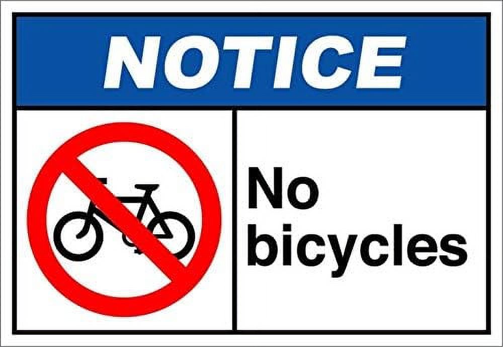 Warning Sign No Bicycles Notice Sign Business Sign 12X8 Inches Aluminum ...