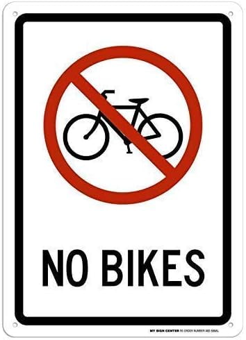 Warning Sign No Bikes Sign Business Sign 12X8 Inches Aluminum Metal Tin ...