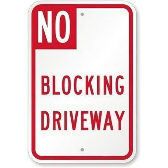 Warning Sign No Blocking Driveway Sign Business Sign 12X8 Inches ...