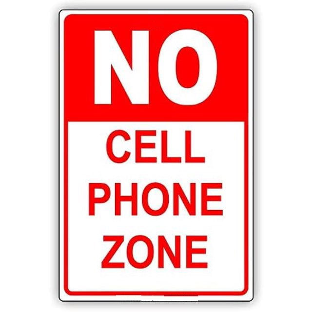 Warning Sign No Cell Phone Zone Quiet Caution Warning Notice Sign ...