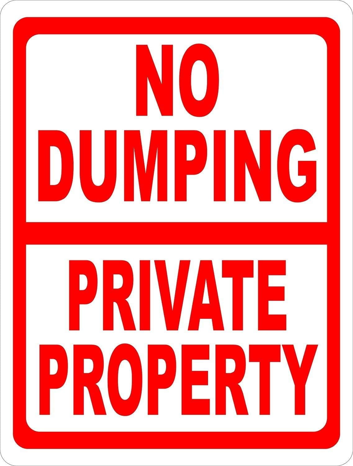 Warning Sign No Dumping Private Property Sign Prevent Illegal Garbage Disposal on Land. Road ...