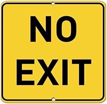 Warning Sign No Exit Traffic Road Sign Business Sign 8X12 Inches ...