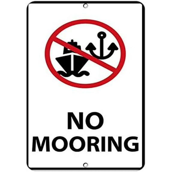 Warning Sign No Mooring Security Sign Business Sign 12X8 Inches ...