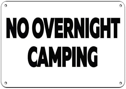 Warning Sign No Overnight Camping Activity Sign Campground Signs Hiking ...