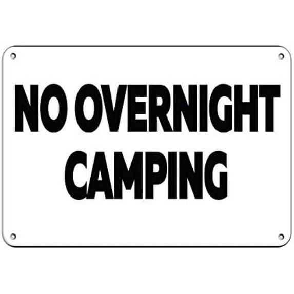 Warning Sign No Overnight Camping Activity Sign Campground Signs Hiking ...